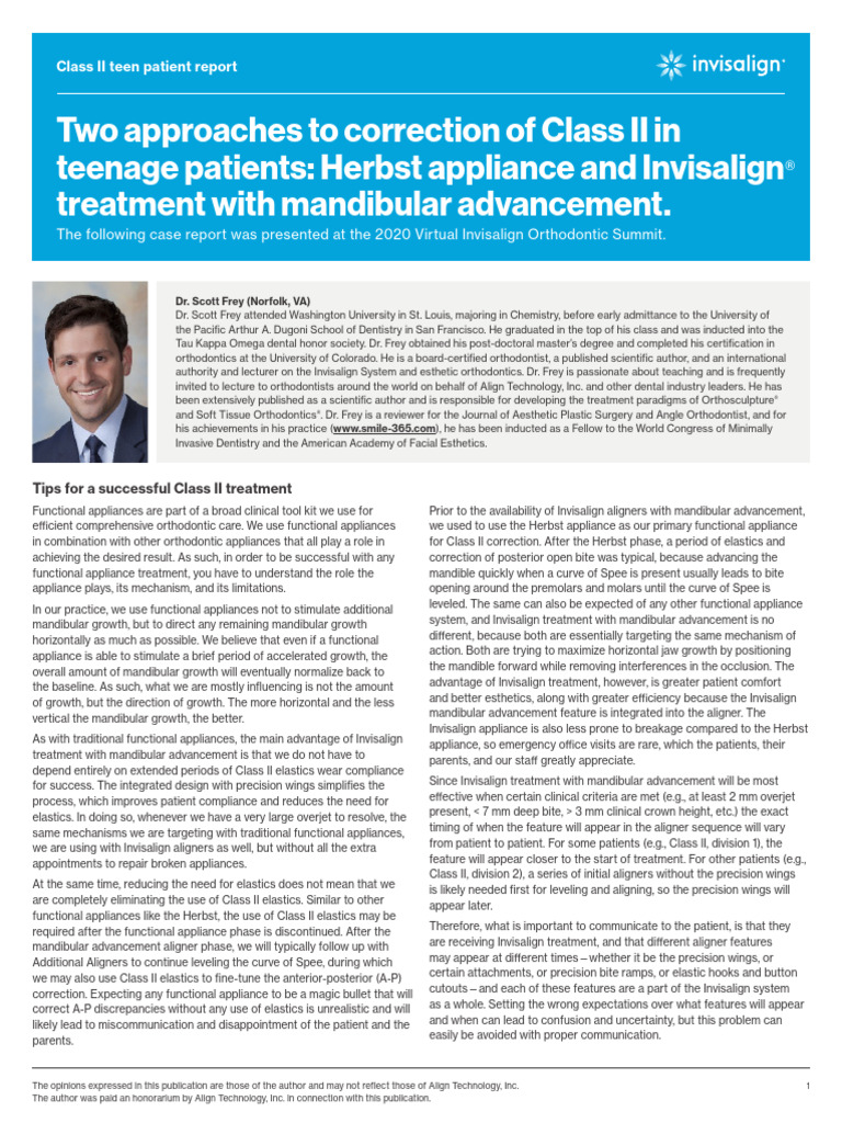MKT-0007333 Rev A Herbst Vs Invisalign MA Class II Treatment | PDF ...