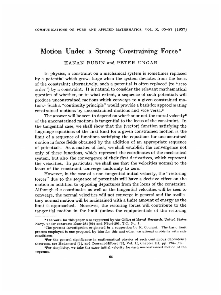 Constrained Motion Convergence Study | PDF | Limit (Mathematics) | Force