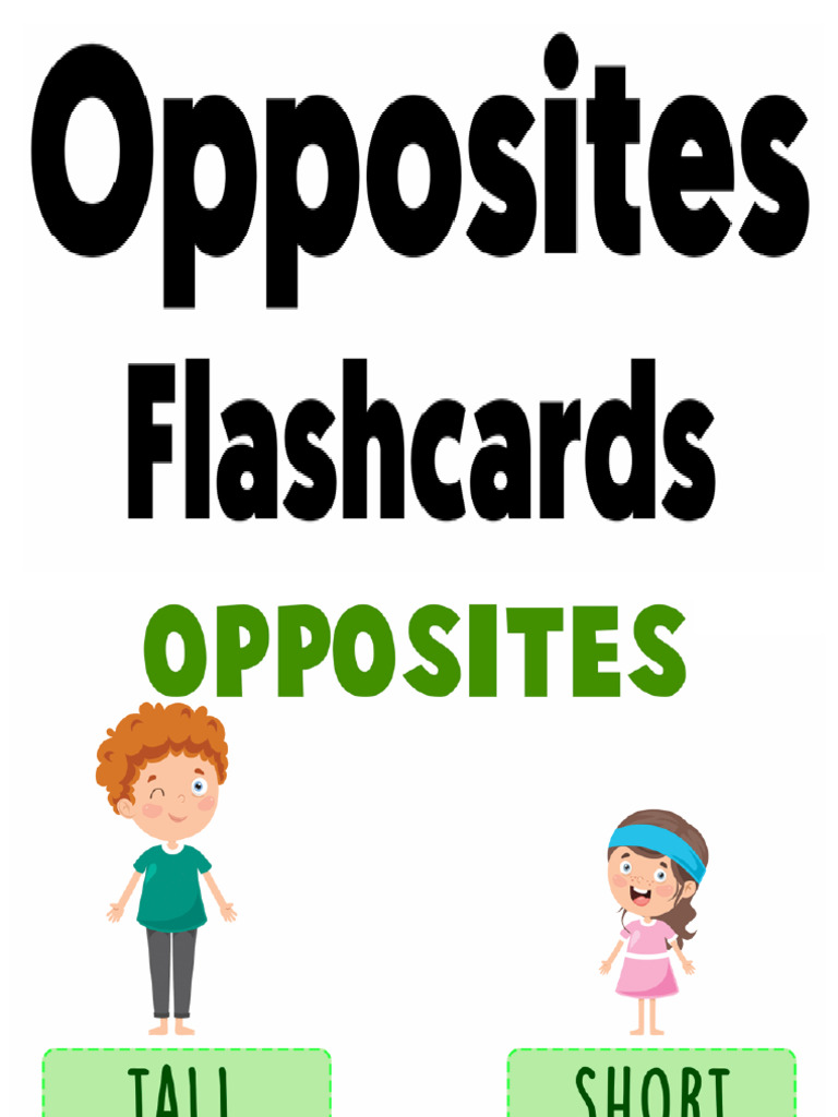 Opposites Flashcards | PDF