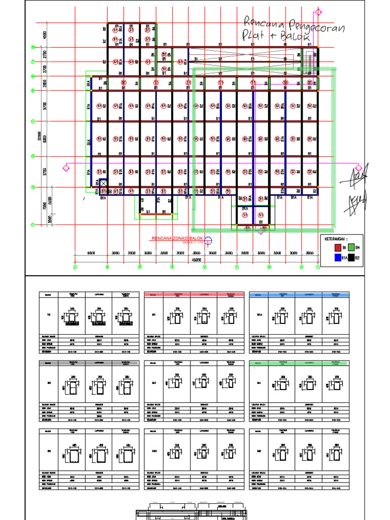 Gabung Rencana Zonasi Balok Dan Schedule Balok | PDF