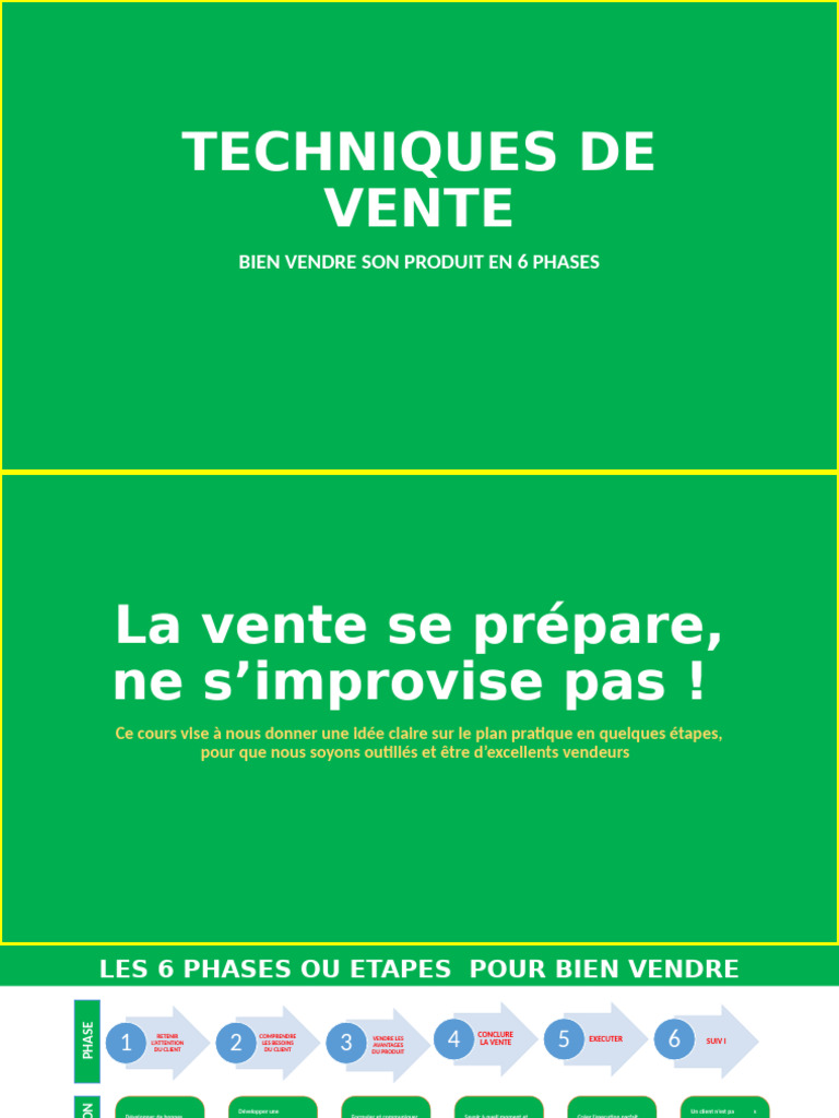 Techniques de Vente | PDF