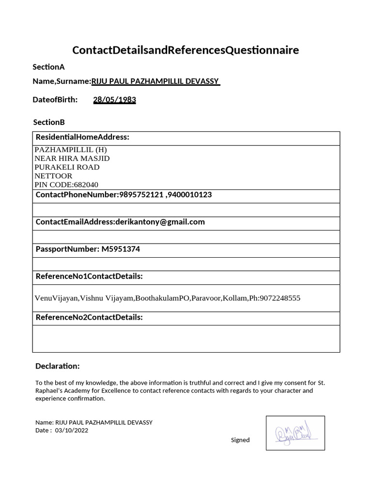 Candidate Form | PDF | Career & Growth