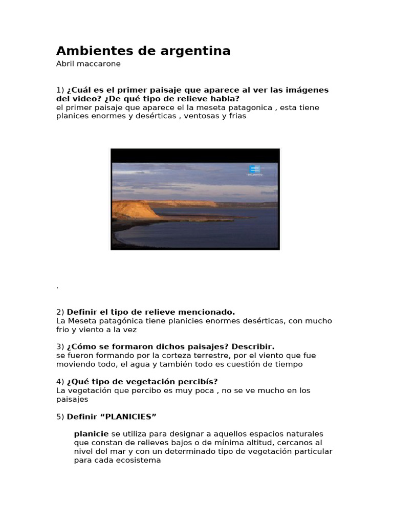 Ambientes en La Argentina | PDF | Meseta | glaciar