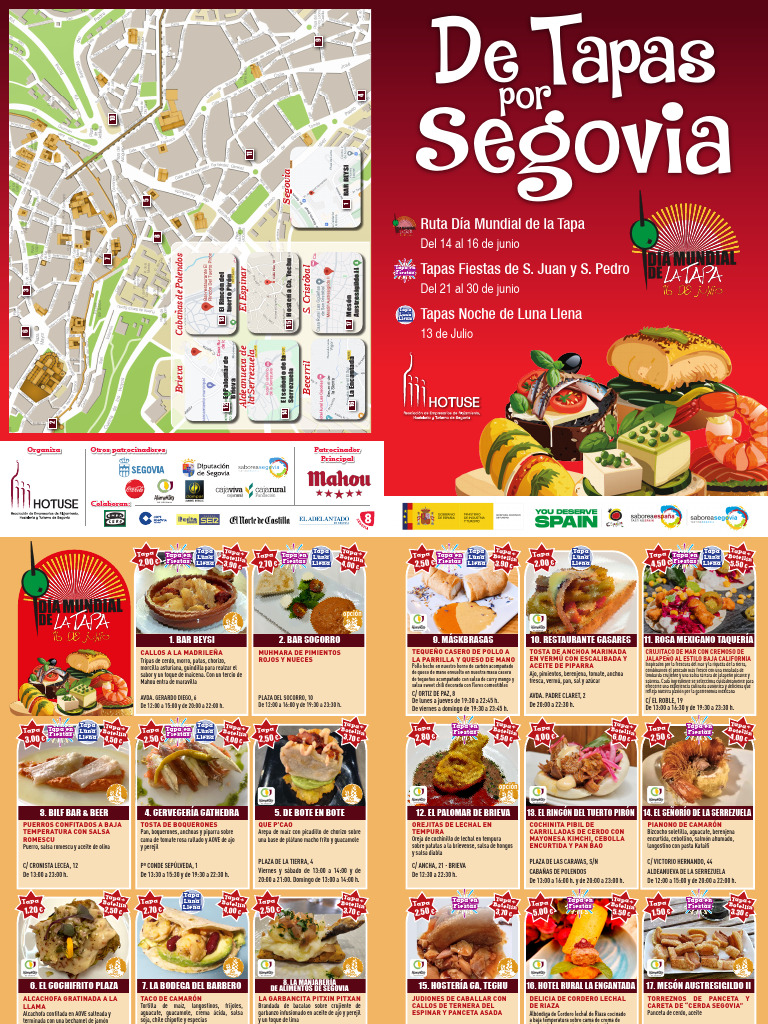 Díptico Rutas de Tapas Por Segovia 2024 | PDF | Alimentos | Cocina