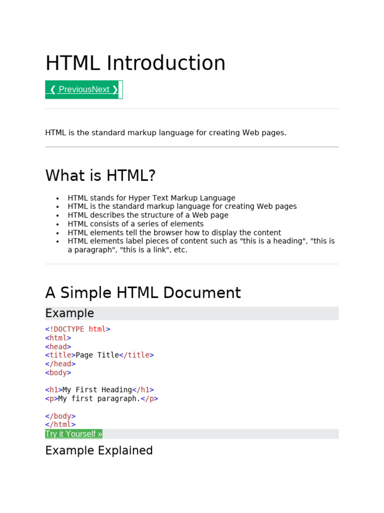 Intro2 HTML | PDF | Html | Html Element