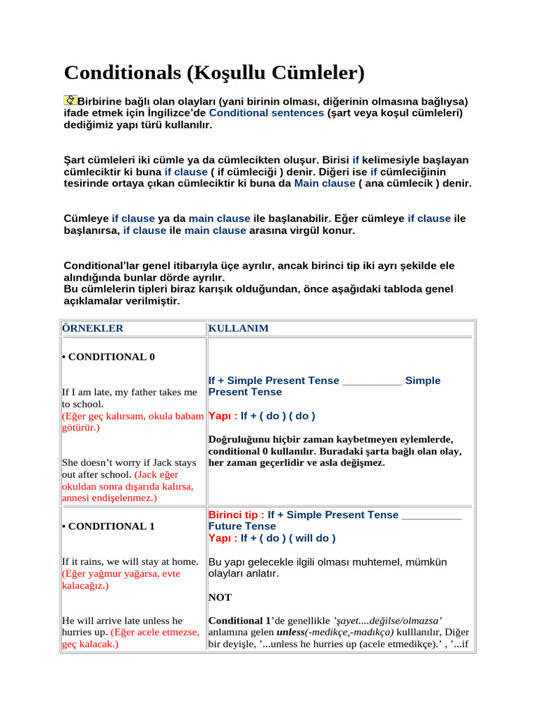 5-Conditionals (Koşullu Cümleler) | PDF