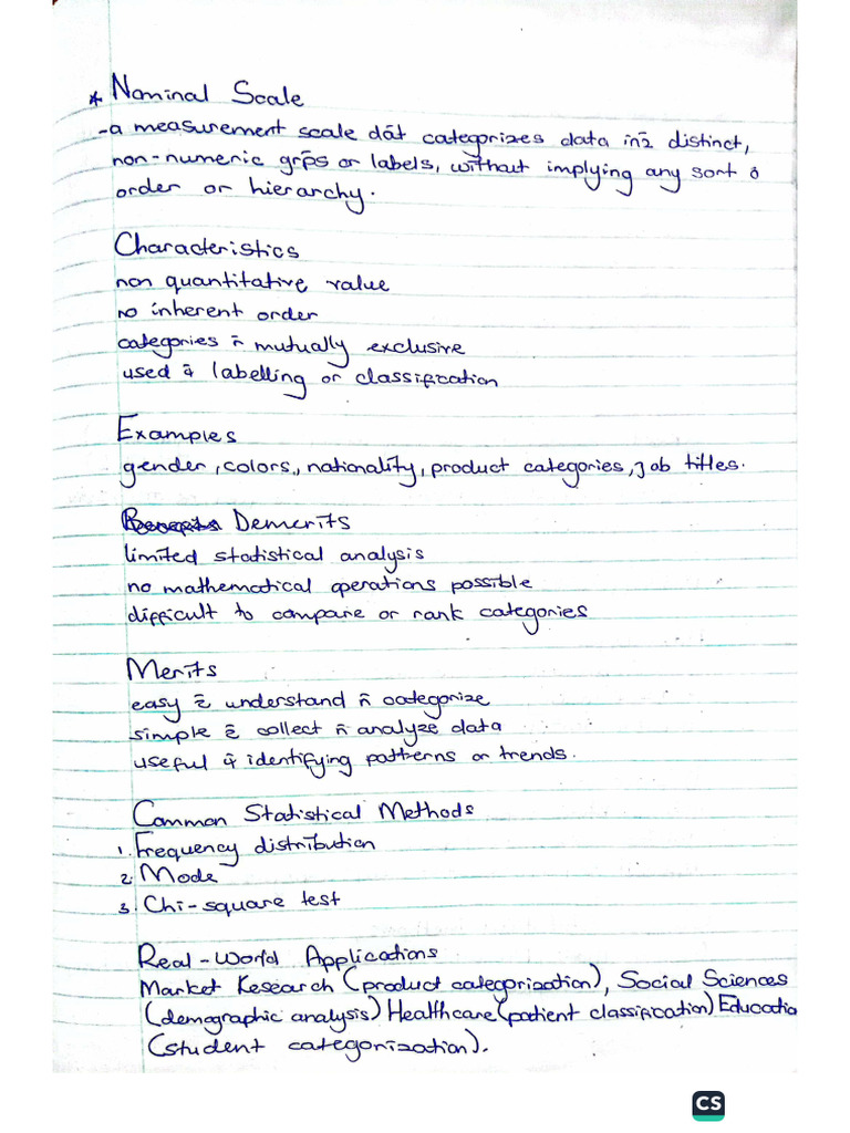 Measurement Scales and Examples | PDF