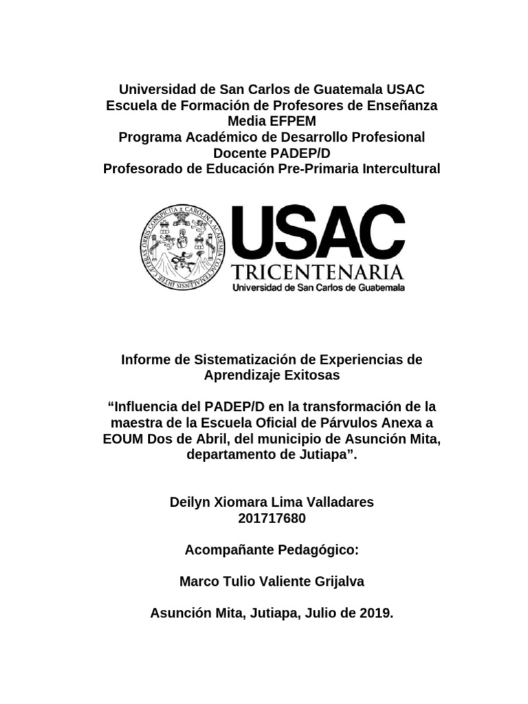 Impacto del PADEP/D en Educación Pre-Primaria | PDF | Aprendizaje ...
