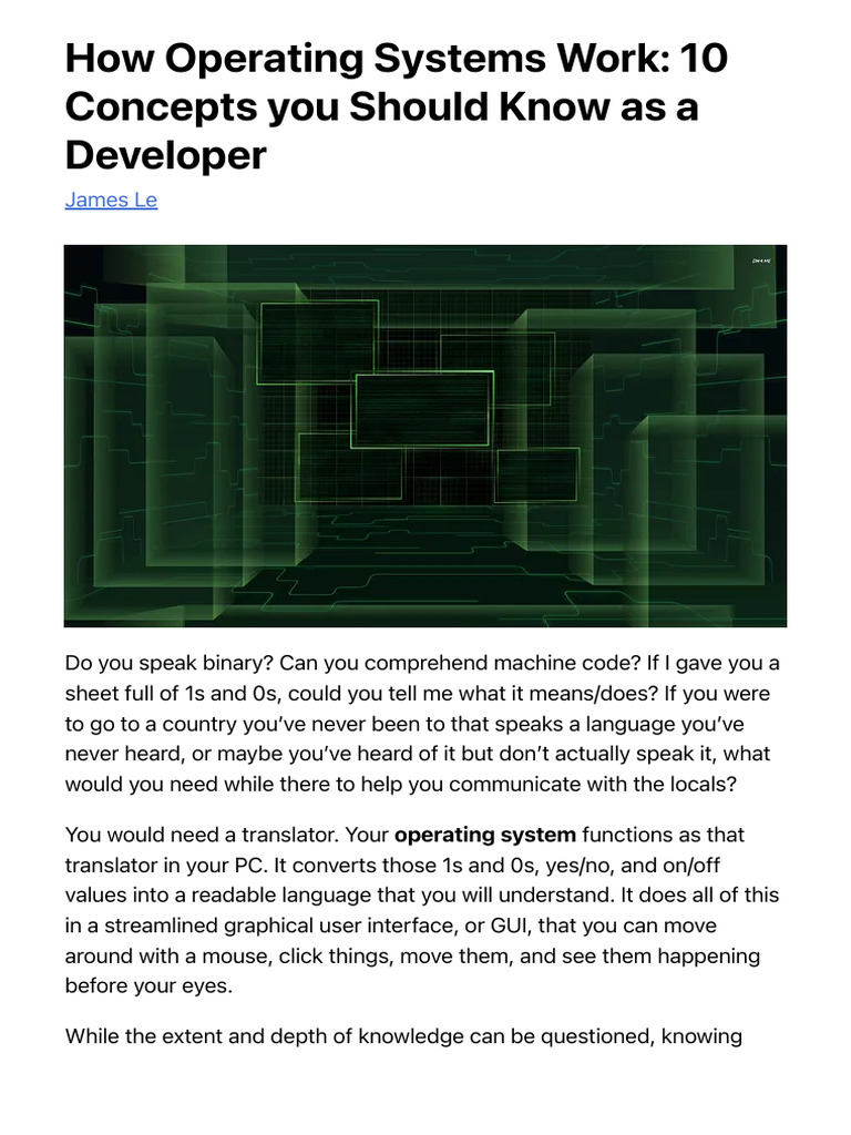 How Operating Systems Work: 10 Concepts You Should Know As A Developer ...
