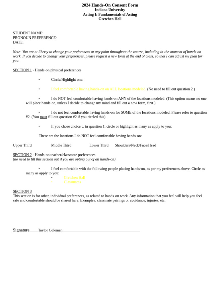 Hands On Consent Form-1 | PDF