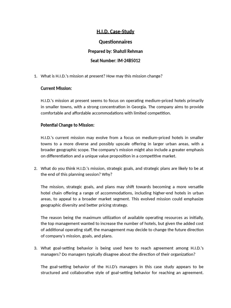 HID Case Study | PDF | Career & Growth | Finance & Money Management