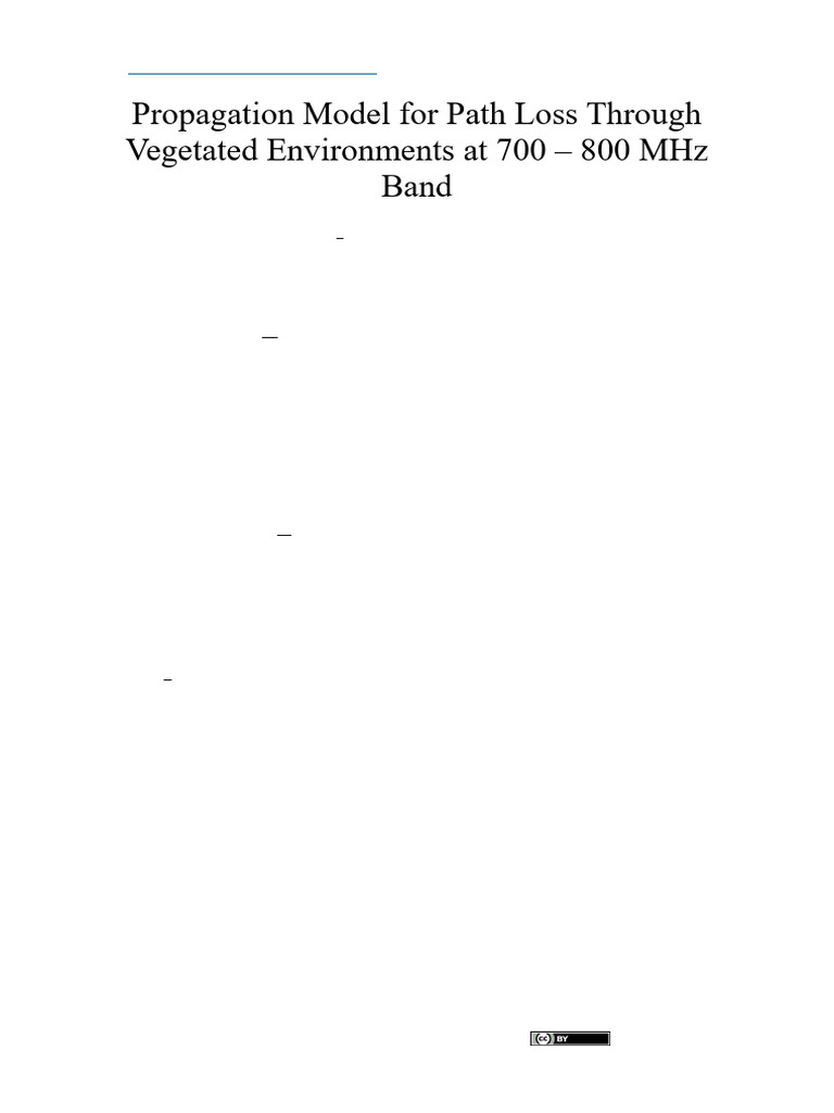 Propagation Model For Path Loss Through Vegetated | PDF | Radio ...