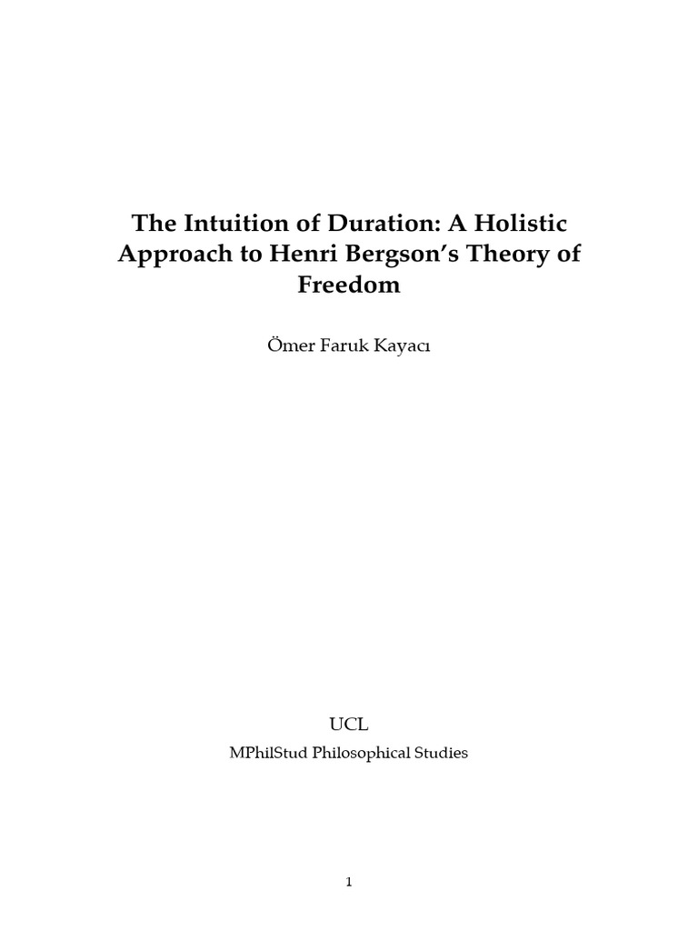 Thesis | PDF | Henri Bergson | Time
