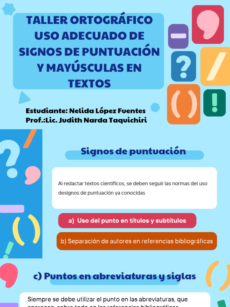 Copia de Presentación Educativa de Tipos de Signos de Puntuación y ...