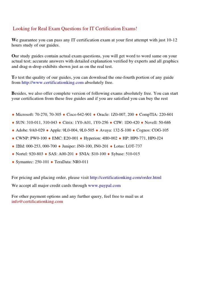 Looking For Real Exam Questions For IT Certification Exams! | Download ...