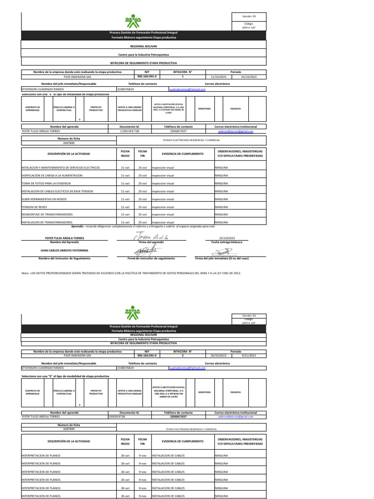 Bitacora Yefer Julio | PDF | Telecomunicaciones | Blog