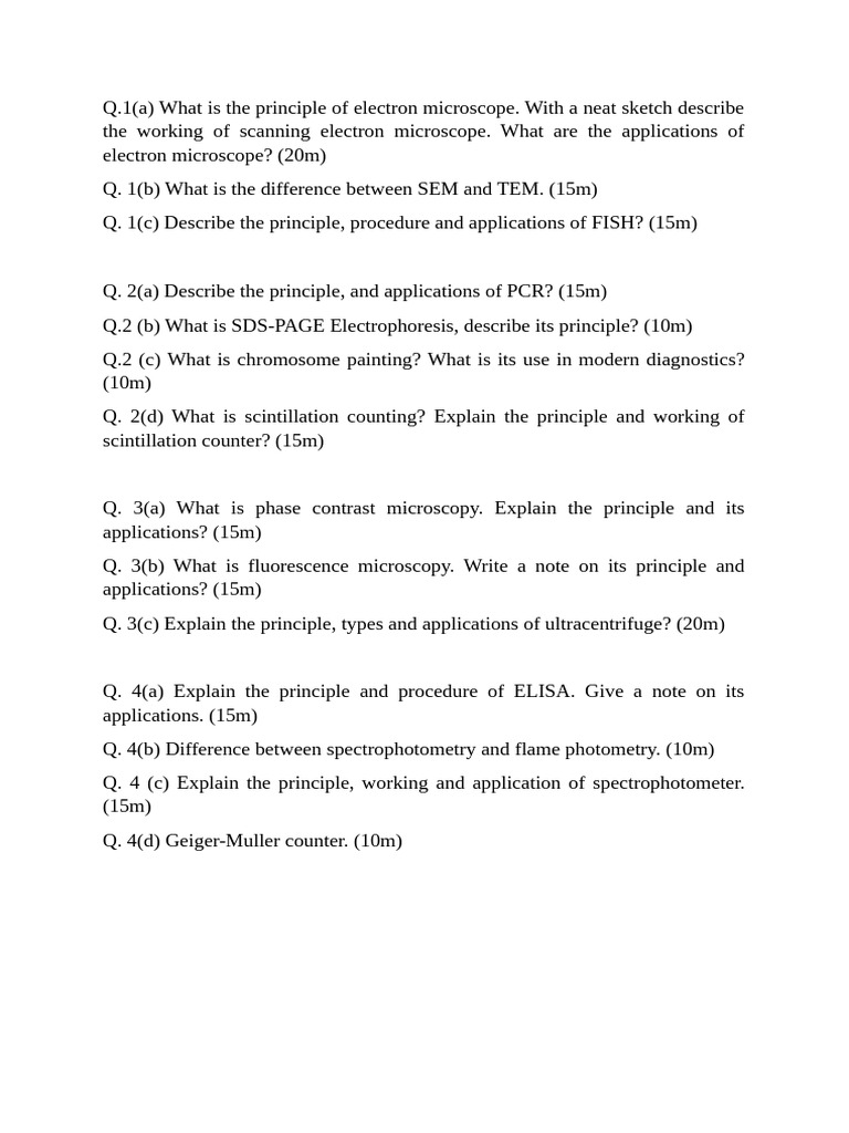 Bioinstrumentation & Biostatistics Question Paper Zoology Upsc | PDF