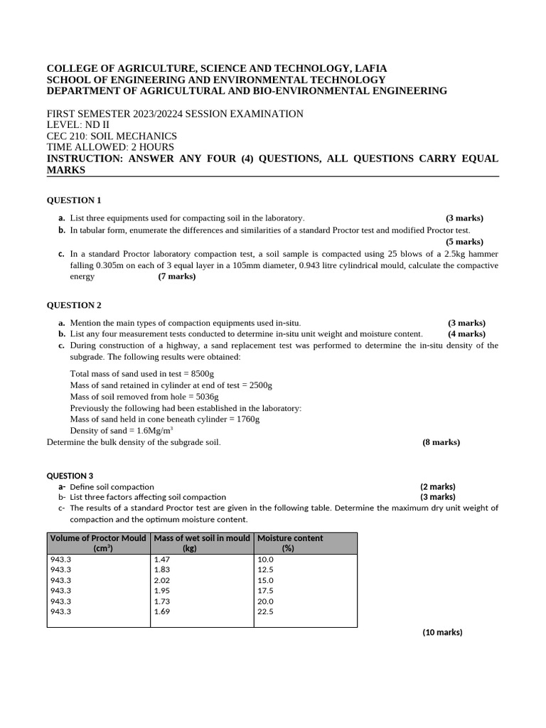 ABE 223 Set 3 | PDF | Earth Sciences | Soil Science