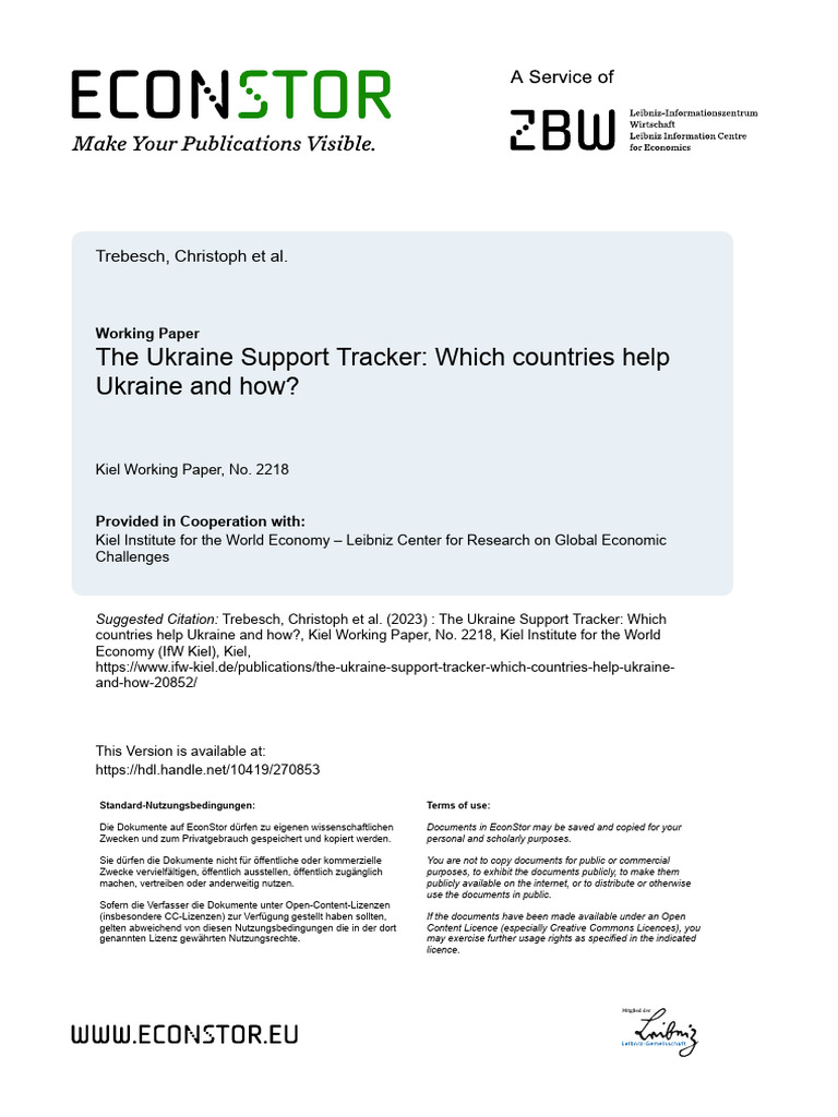 The Ukraine Support Tracker Which Countries Help Ukraine and How | PDF ...