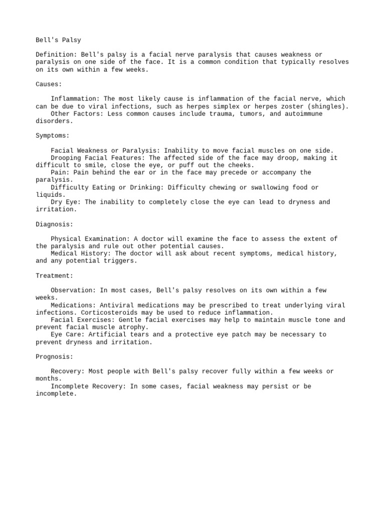 Lecture Note #4 Bell Palsy | PDF