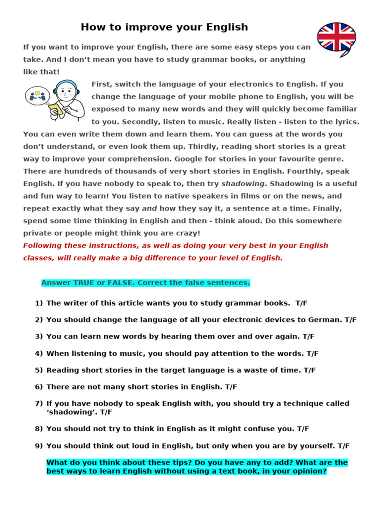 English Tips for Learners | PDF | English Language | Reading Comprehension