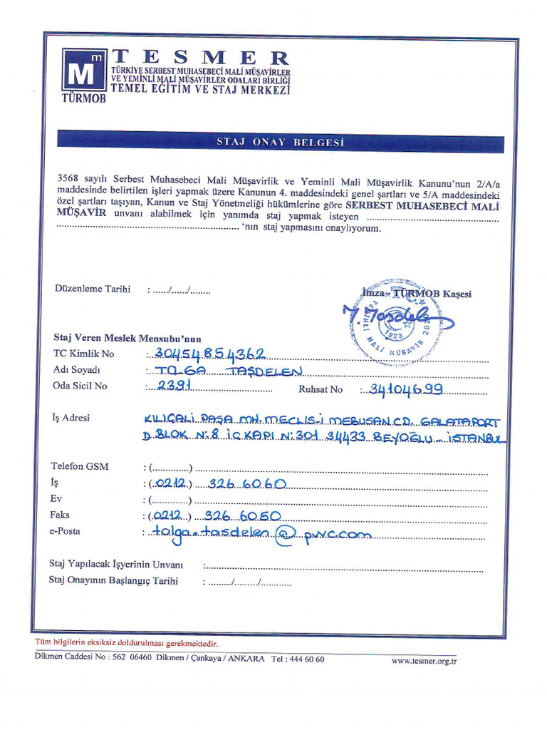 6.staj Onay Belgesi | PDF