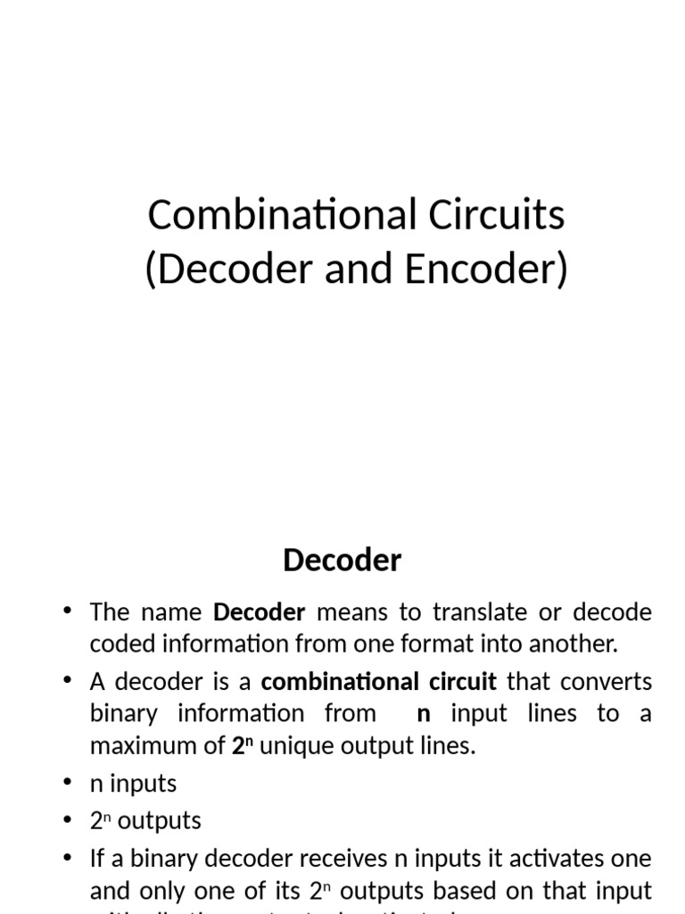 5 Combinational Circuits (Encoder N Decoder) | PDF | Electronic Design ...