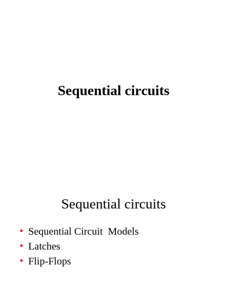 3 Sequential Circuits | PDF | Electrical Circuits | Digital Technology