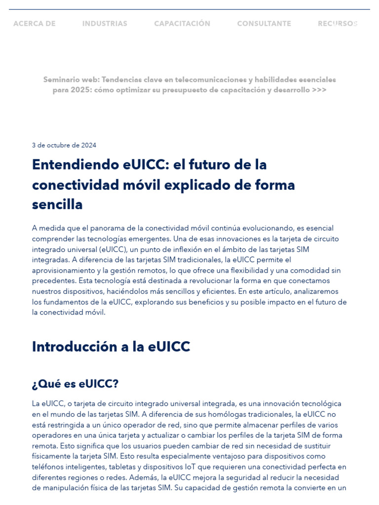 Comprender EUICC - El Futuro de La Conectividad Móvil Explicado de ...
