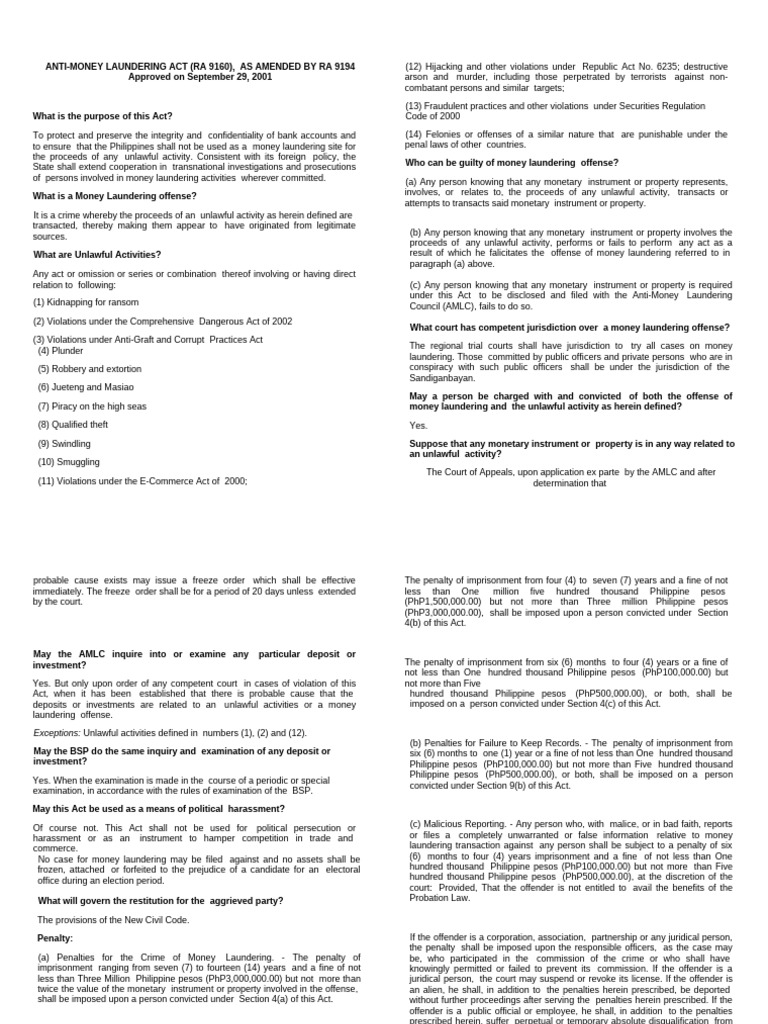 BP 22 Reviewer - AMLA Reviewer and Gazette | PDF | Crimes | Crime ...