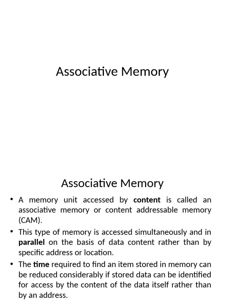 22 Associative Memory Pdf Computer Memory Bit
