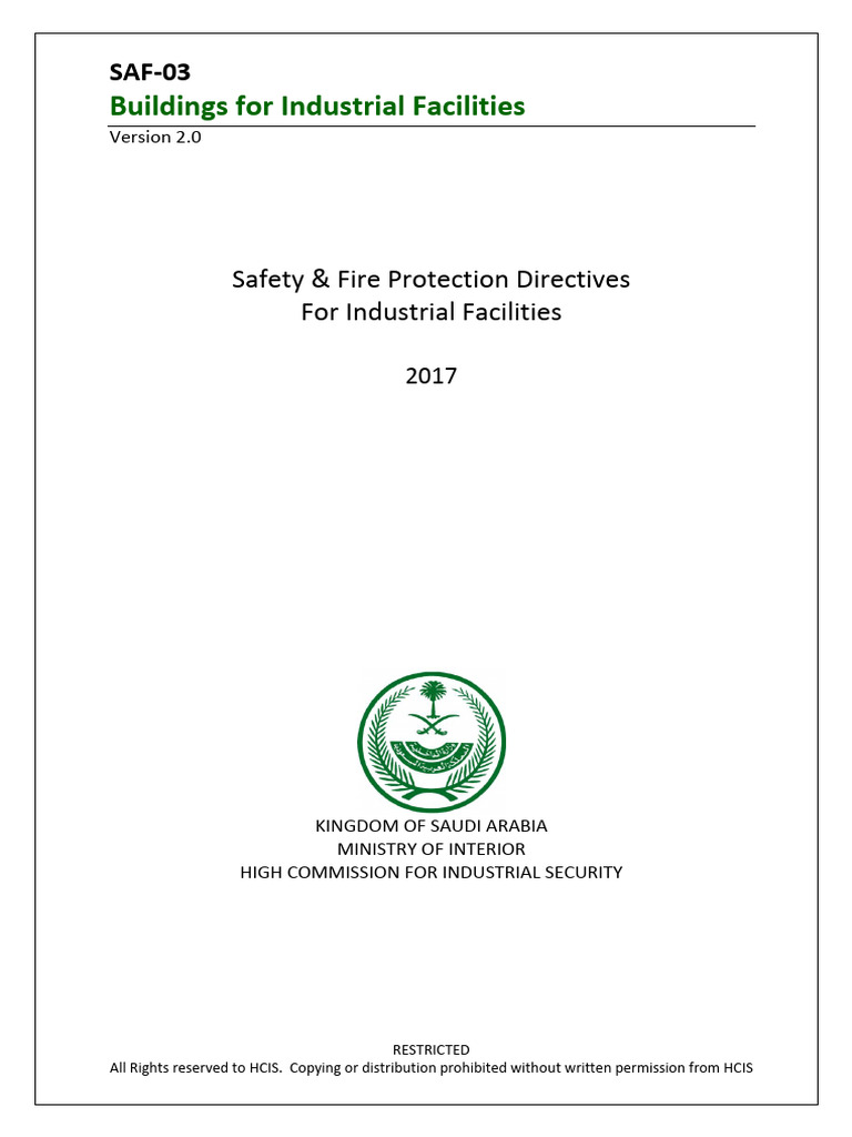 Saf-03 Buildings For Industrial Facilities | PDF | Fires | Firefighting