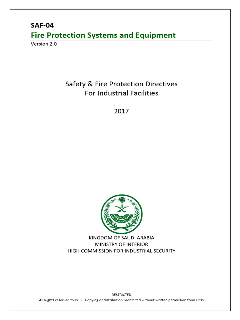 Saf-04 Fire Protection Systems and Equipment | PDF | Fire Sprinkler ...