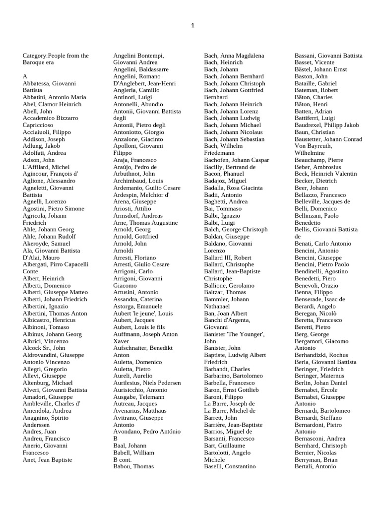 Baroque Composers | PDF | Johann Sebastian Bach | Classical Composers