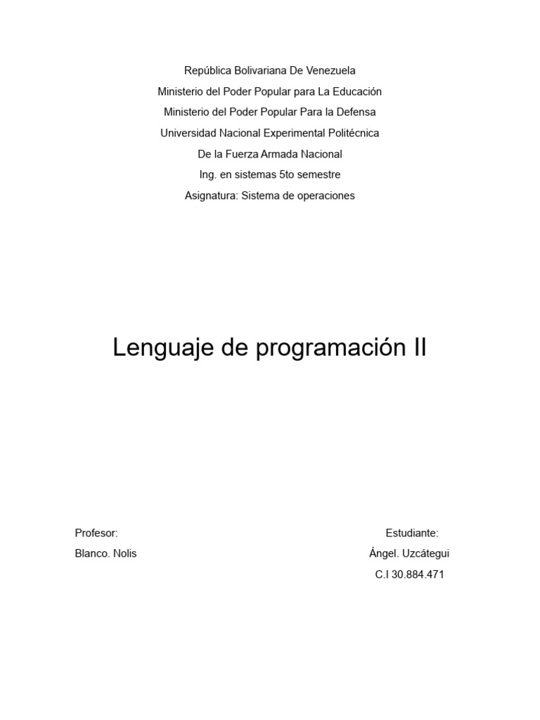 Lenguaje de Programacion II | PDF | Hipervínculo