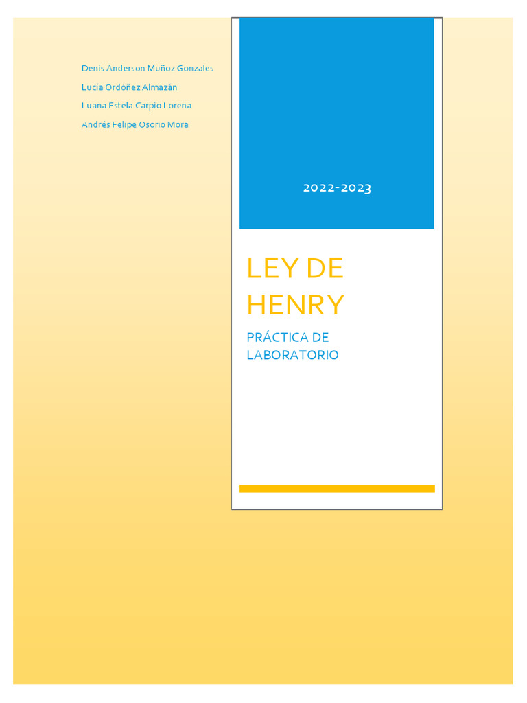 Ley De Henrry Pdf Agua Gases