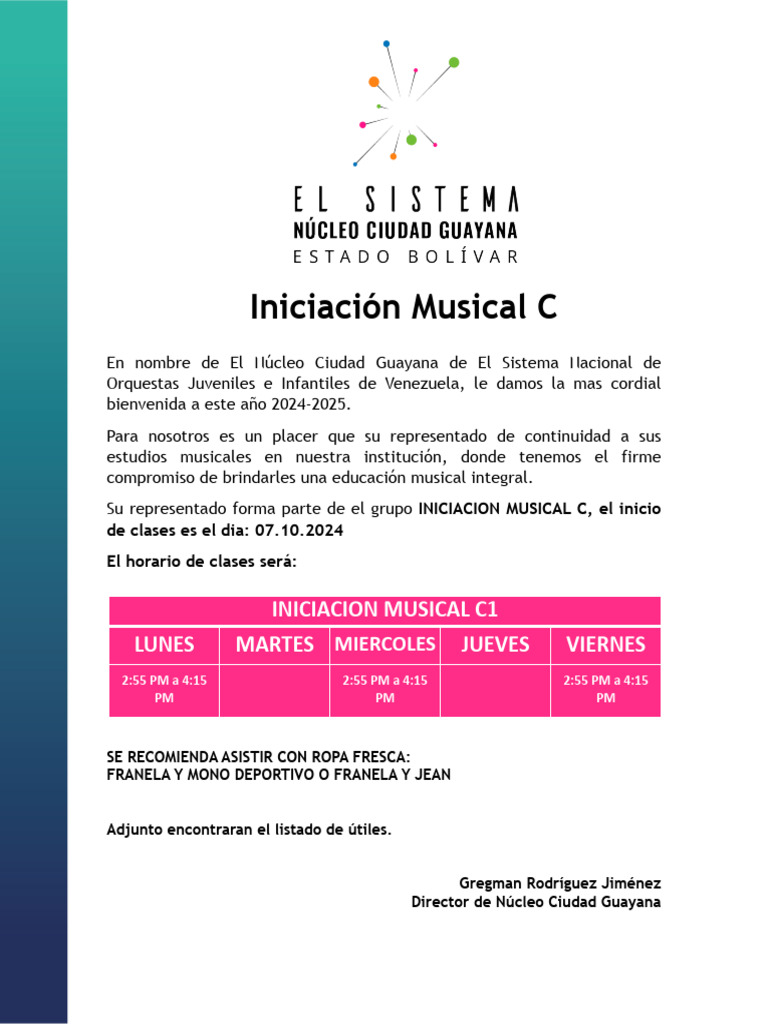 Circular Iniciacion Musical C | PDF