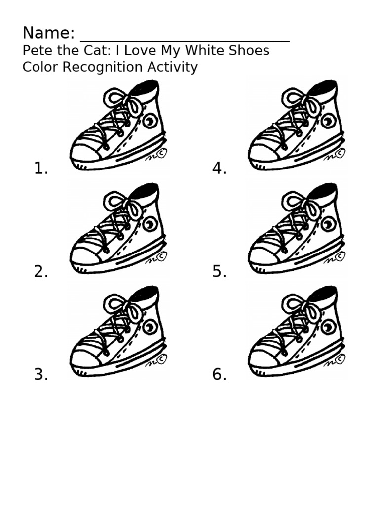 Pete the Cat Color Recognition | PDF