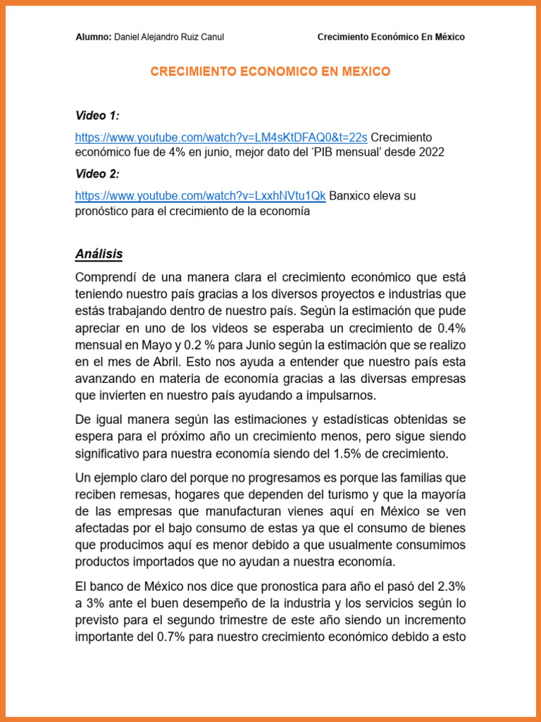 Crecimiento Economico en Mexico | PDF Crecimiento Economico en Mexico | PDF
