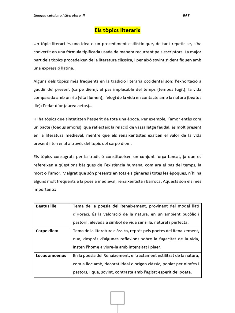 Els Tã Pics Literaris | PDF