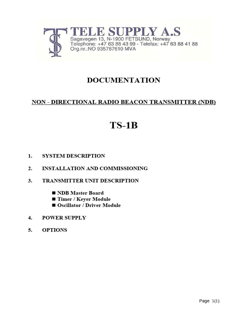 Documentation for TS-1B_sml | PDF | Amplifier | Electronic Oscillator