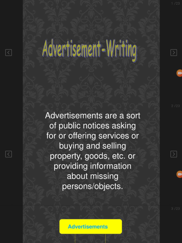 Advertisement Class 12 | PDF