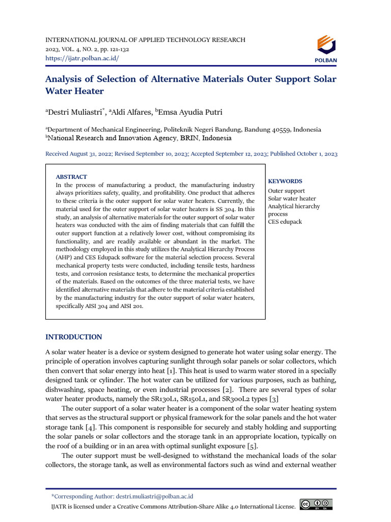 Analysis of Selection of Alternative Materials Out | PDF | Strength Of ...