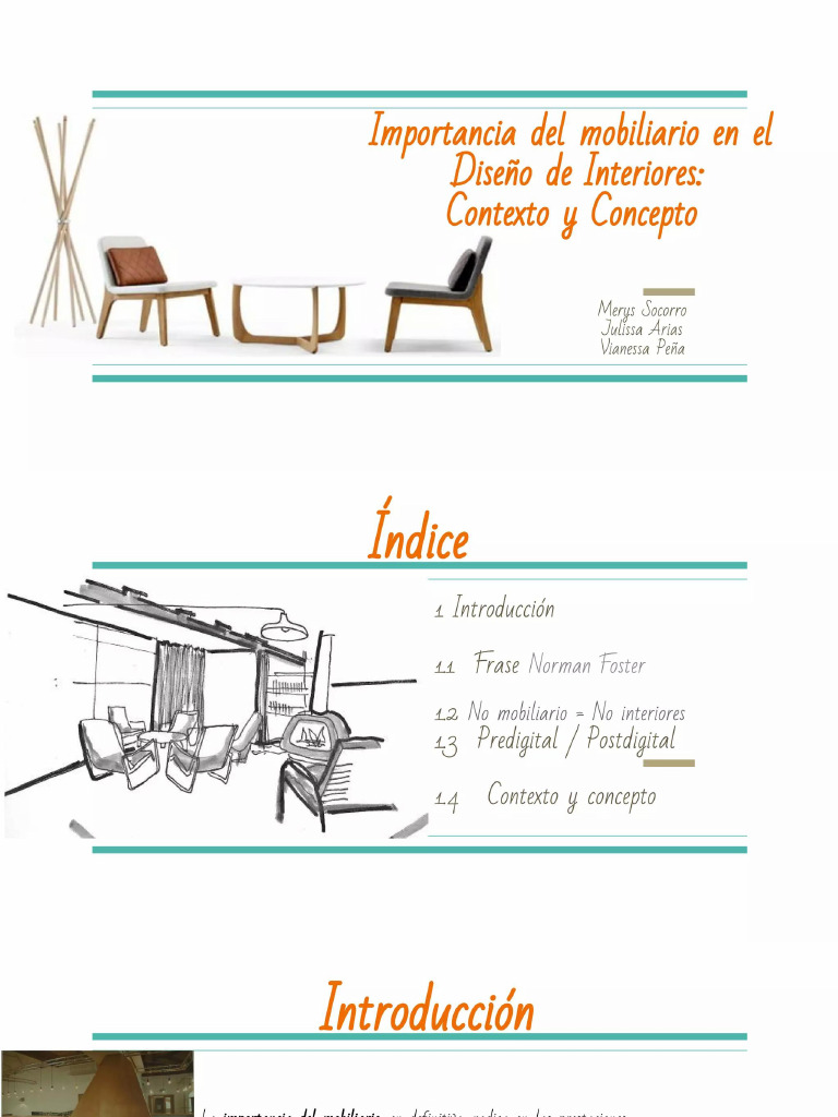 Importancia Del Mobiliario en El Diseño de Interiores. Contexto y ...