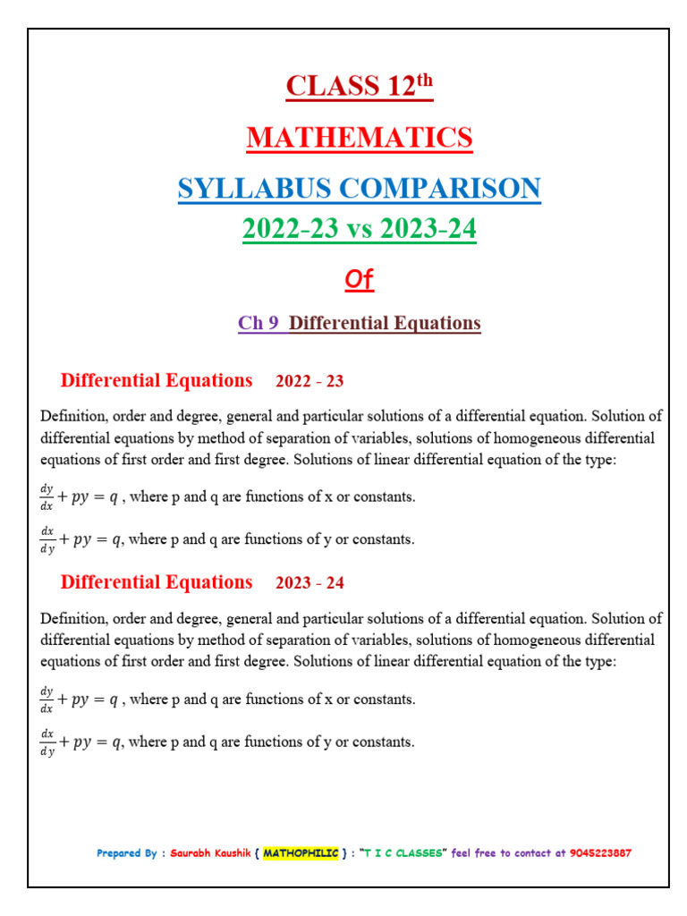 1 Theory Differential Equation +questions For 2023-24 Without Watermark ...