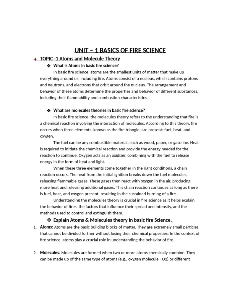 Fire Engineering Science - I | PDF | Fires | Combustion