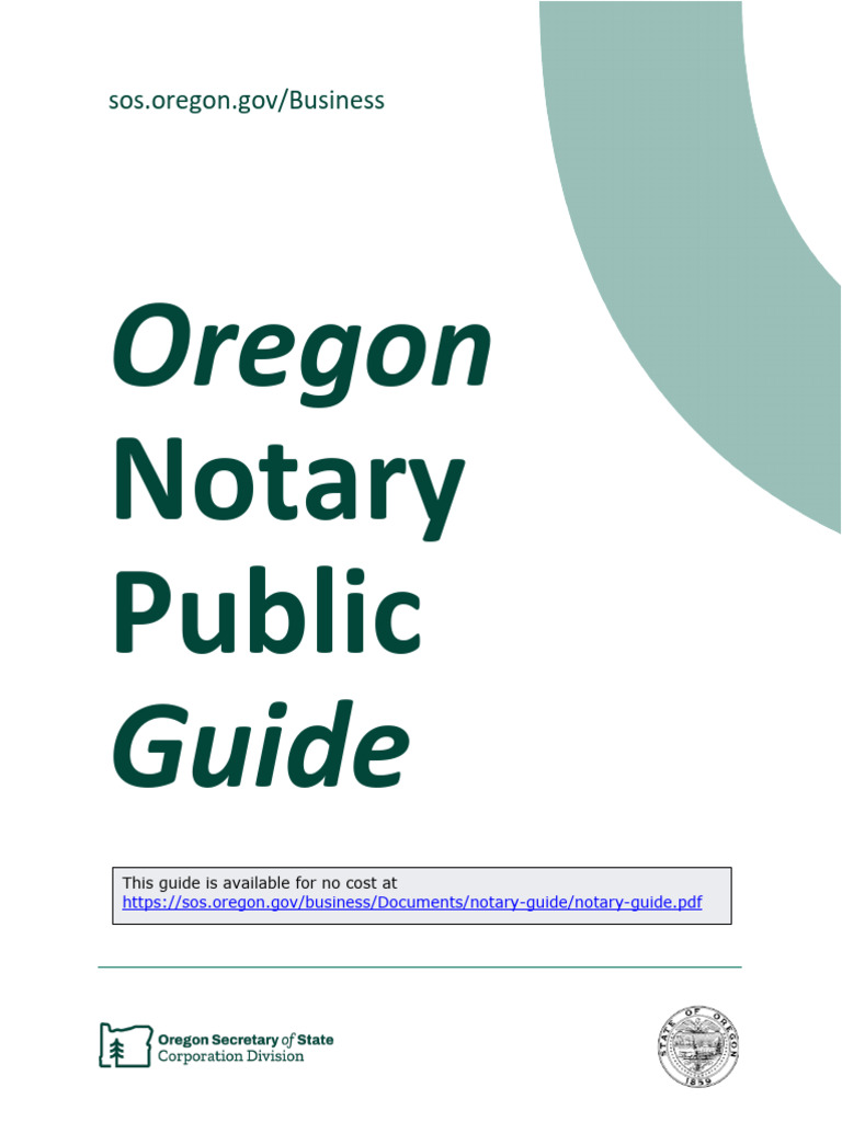 Oregon Notary Public Guide | PDF | Notary Public | Signature