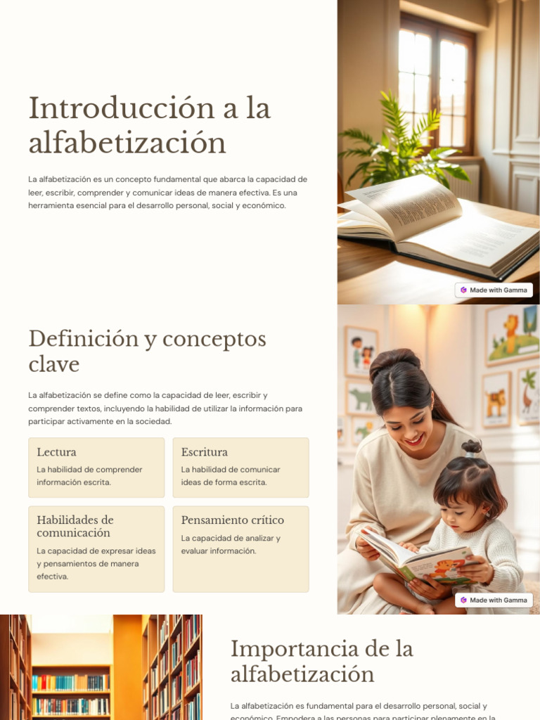 PRESENTACION SOBRE LA ALFABETIZACION | PDF | Literatura | Aprendizaje