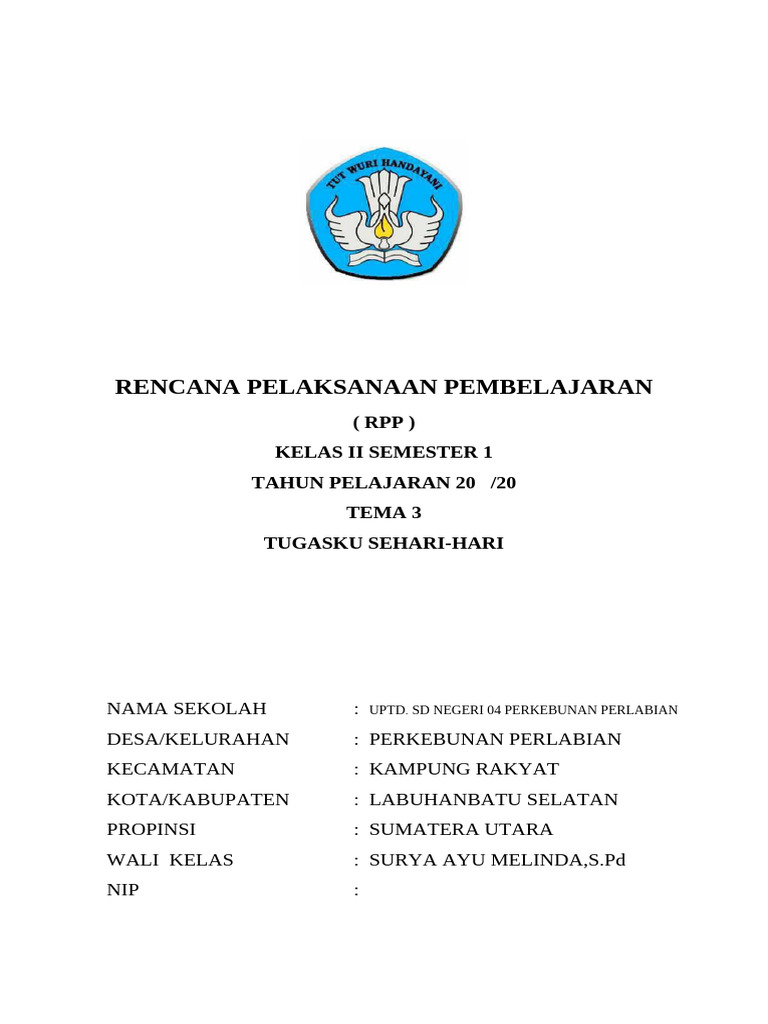 RPP 1 Lembar Kelas 2 Tema 1 | PDF | Karier & Perkembangan
