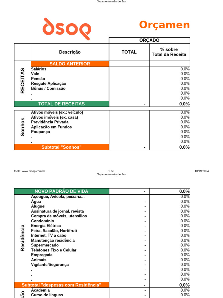 Cópia de PLANILHA_PLANEJAMENTO_DSOP | PDF | Orçamento